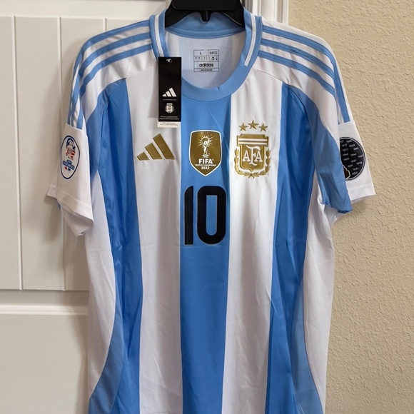 adidas | Shirts | Messi 224 Argentina Copa America Soccer Home Jersey 3 ...